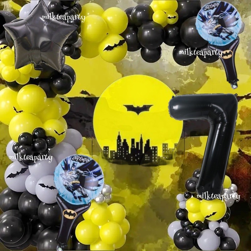 Superhero Batman Theme Balloons Arch Bat Theme Man Boys Baby Shower ...