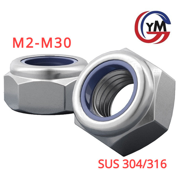 [YMH1] Lock Nut / Nylon Locknut ( Stainless 304/316) Self Locking Nut ...