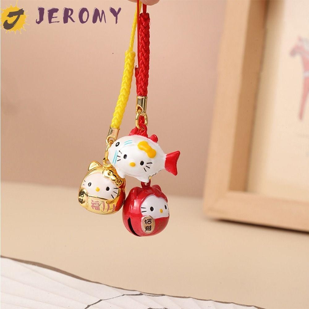 JEROMY Girls Key Chain Cute Kawaii Fashion Lucky Cat Metal Bell Pendant ...