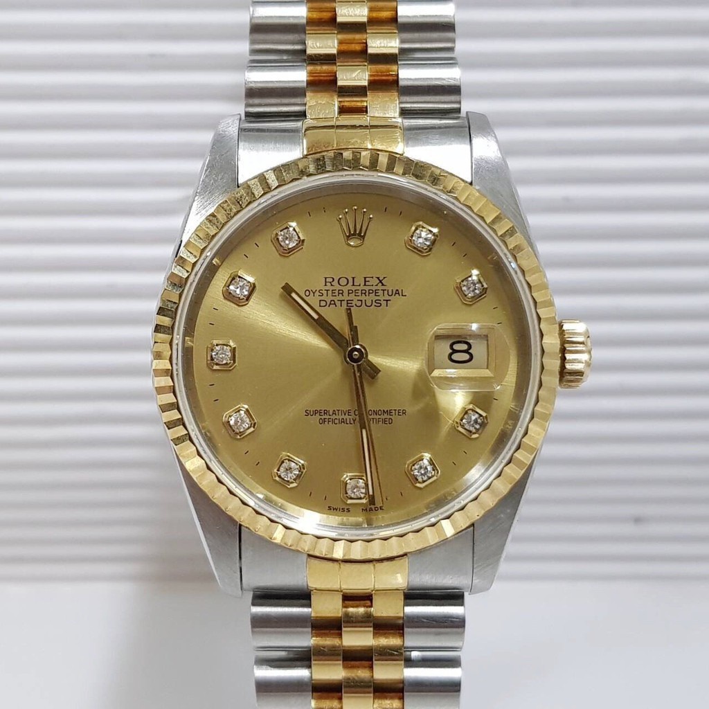 You-Rolex Rolex (Rolex Rolex ) Oyster style new semi-gold case diamond ...