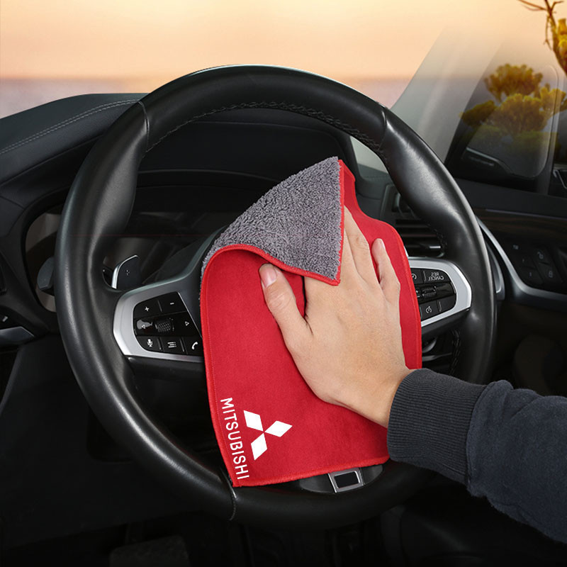 Car Logo Absorbent Towel Drying Rag Car Wash Accessories For Mitsubishi ...