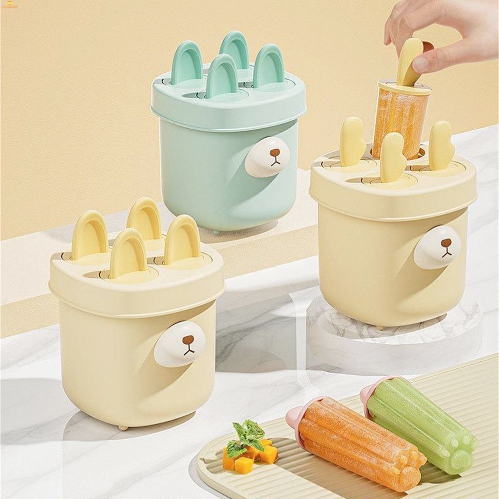 Cartoon Popsicle Mould Set, Children's Exclusive Ice Box, Homemade Ice ...