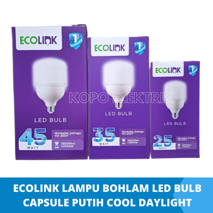 Ecolink Led Light Bulb 25W 35W 45W 1 Year Guarantee Very Bright Eco ...