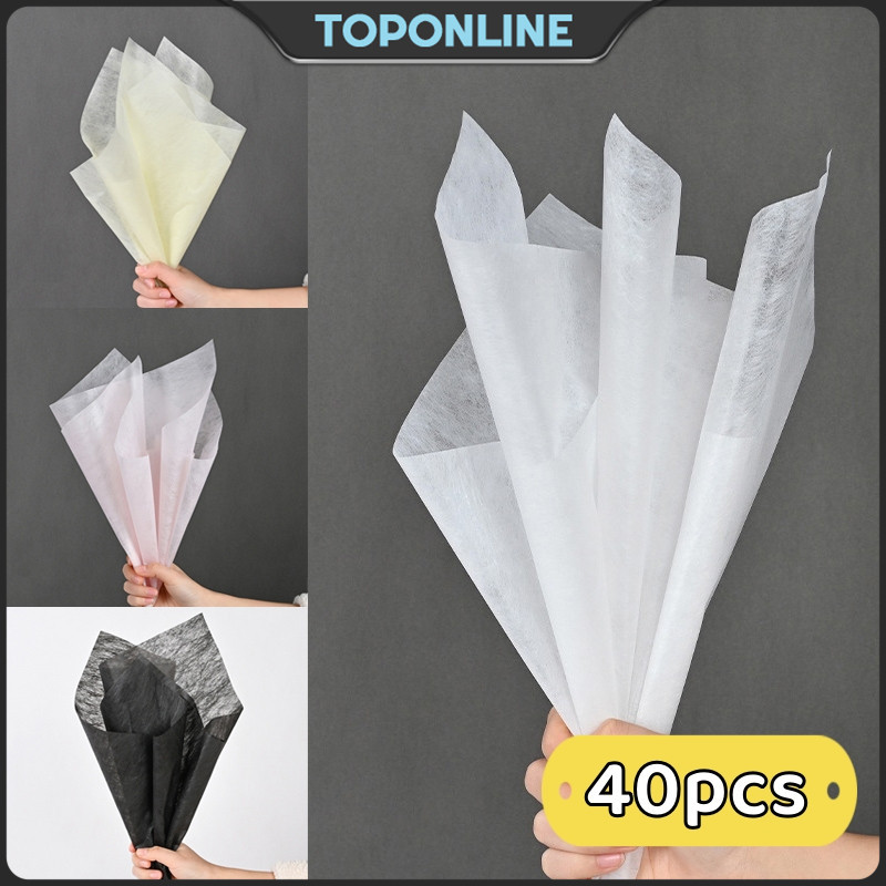 40Pcs 30cm Bouquet Wrapped Tissue Paper Translucent Flower Decoration ...
