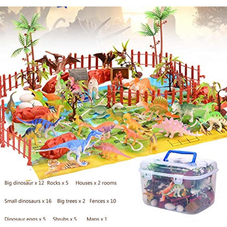 80PCS Jurassic Simulation Dinosaur Toy Set Dinosaur Model w/ Including ...