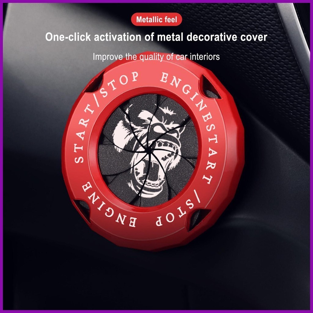 Push Button Start Cover Zinc Alloy Car Engine Start Button Protective ...