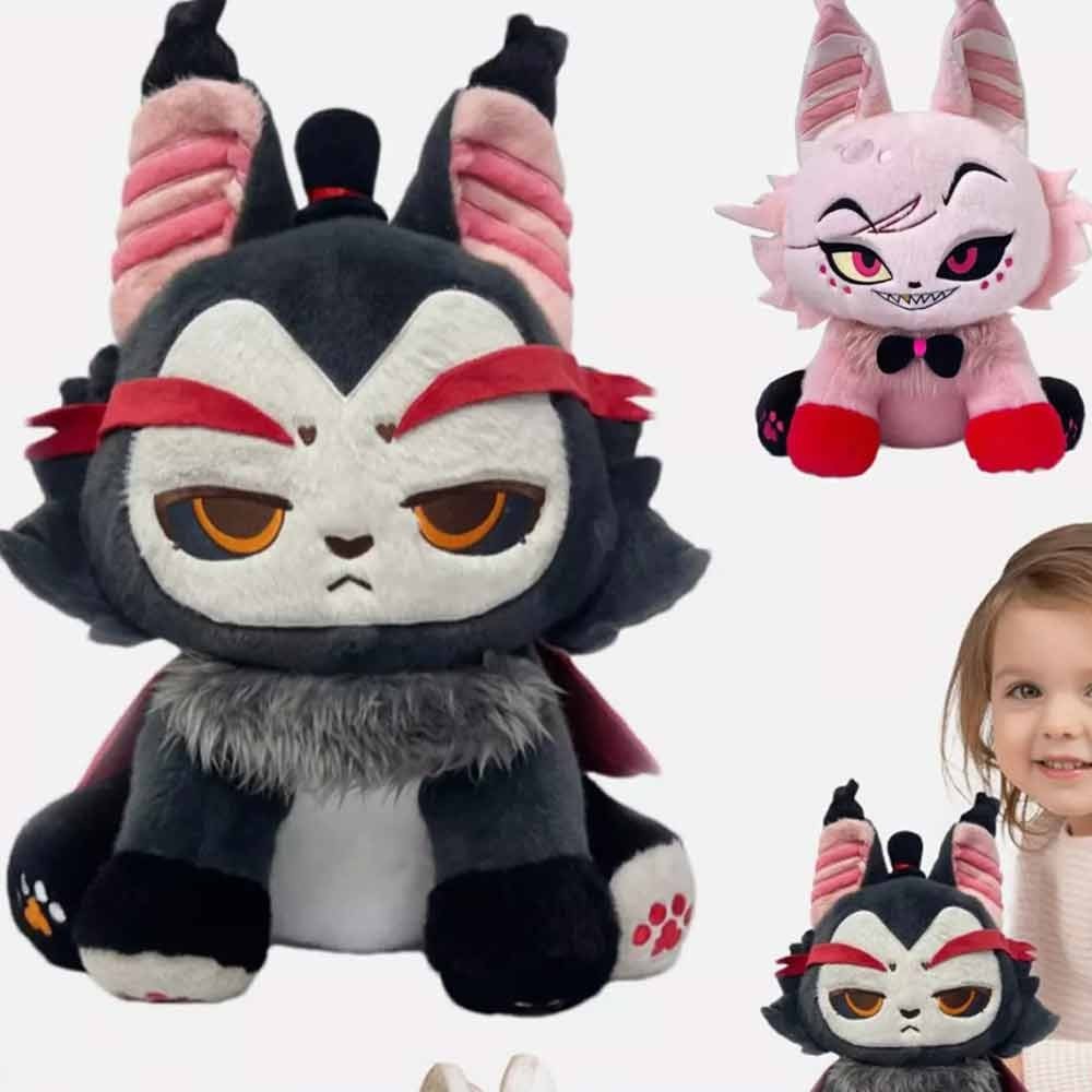 Hazbin Hotel AD Husk Angel Meow Plush Toy Stuffed Doll Soft Figure Kids ...