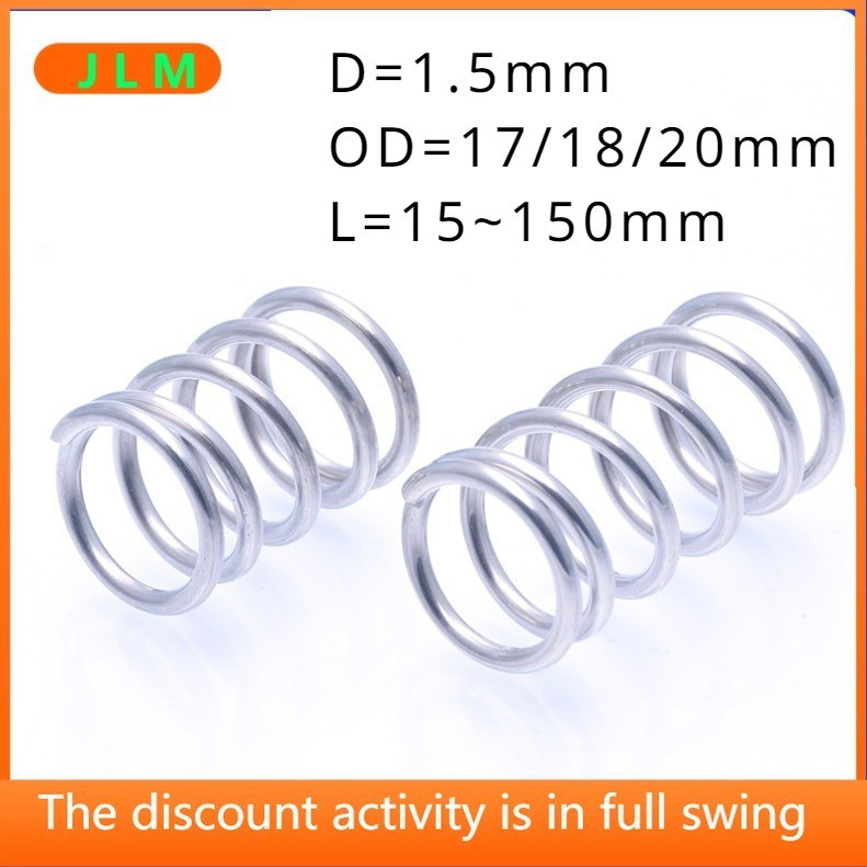 （JLMQ1）SUS304 stainless steel d1.5mm OD17/18/20mm L15-150mm compression ...