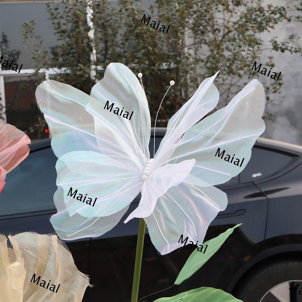 MAIAL Artificial Butterfly, 50cm Silk Yarn Fake Butterfly, Outdoor ...