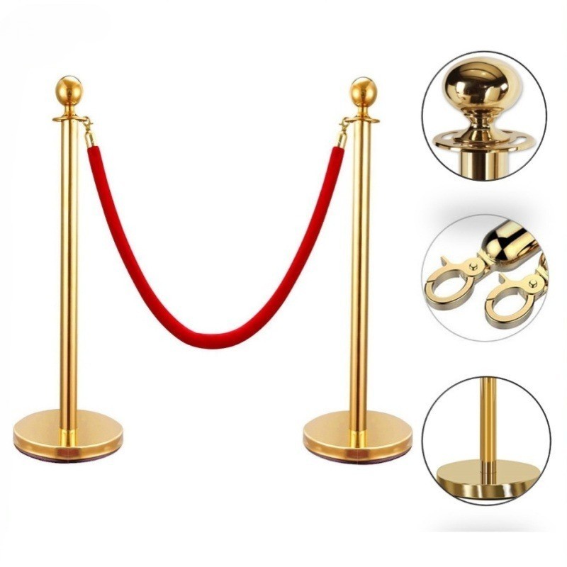 Hotel STANCHION SET Railing Stand Crowd Control SET(2 POLES + 1 ROPE ...