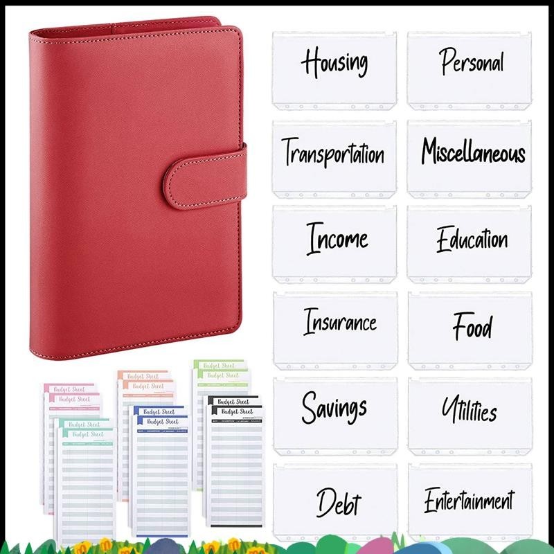 25Pcs A6 PU Leather Budget Binder Set, Binder Cover Personal Planner ...