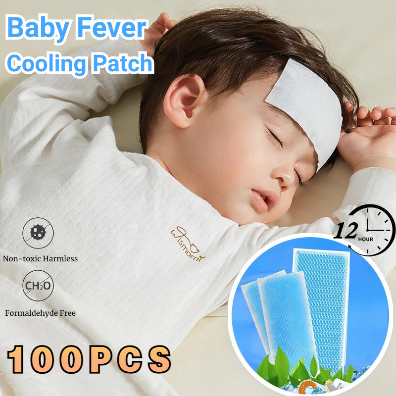 20/100Pcs Baby Cool Fever Cooling Patch Summer Physical Cooling Ice ...