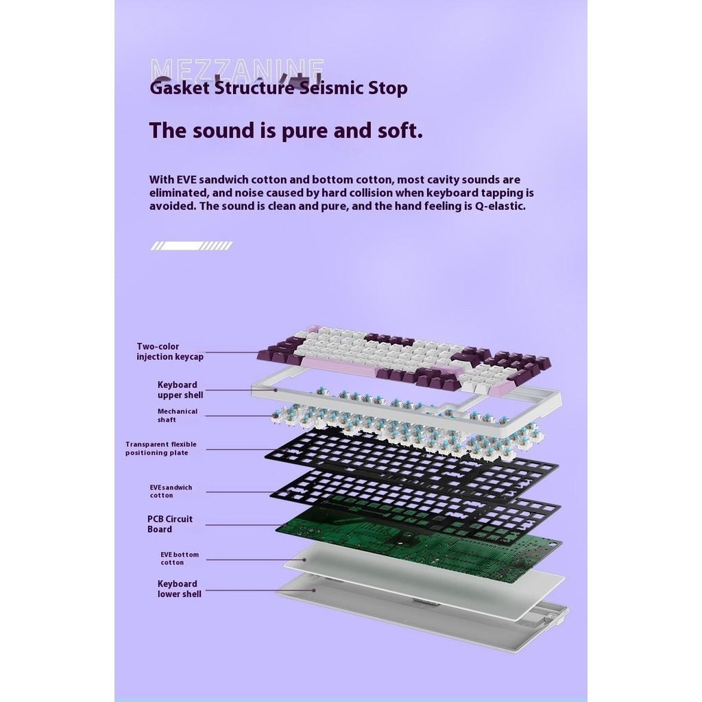 NJ80 Real Mechanical Keyboard Black Tea Axis 98 Key Layout Wired ...