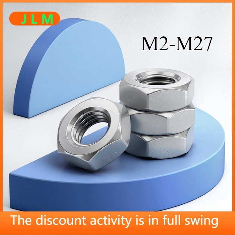 ((JLMP) Stainless Steel 304 Hex Thin Nut M2M2.5M3M4M5M6M8-M27 Fine ...