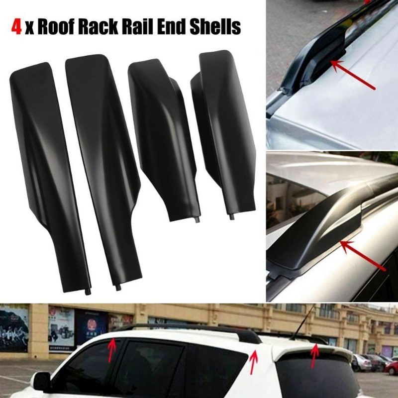 4Pcs Replacement Car Styling Roof Rack Cover Bar Rail End Shell Cap ...