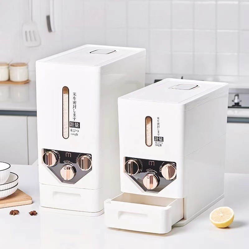 Yo-Fun Japanese Rice Dispenser Rice Bucket Storage Rice Box Household ...