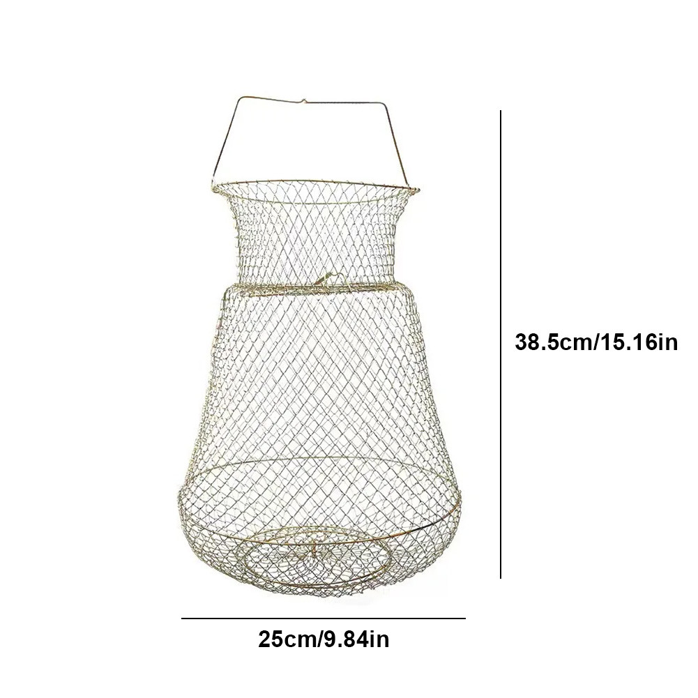 Galvanized Steel Wire Fish Basket Fish Crab Crawfish Basket Collapsible ...