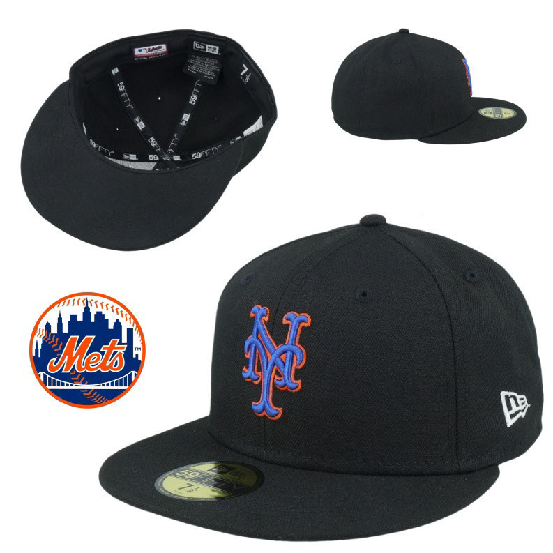 MLB New York Mets authentic game on the field 59fifty black adjusted ...