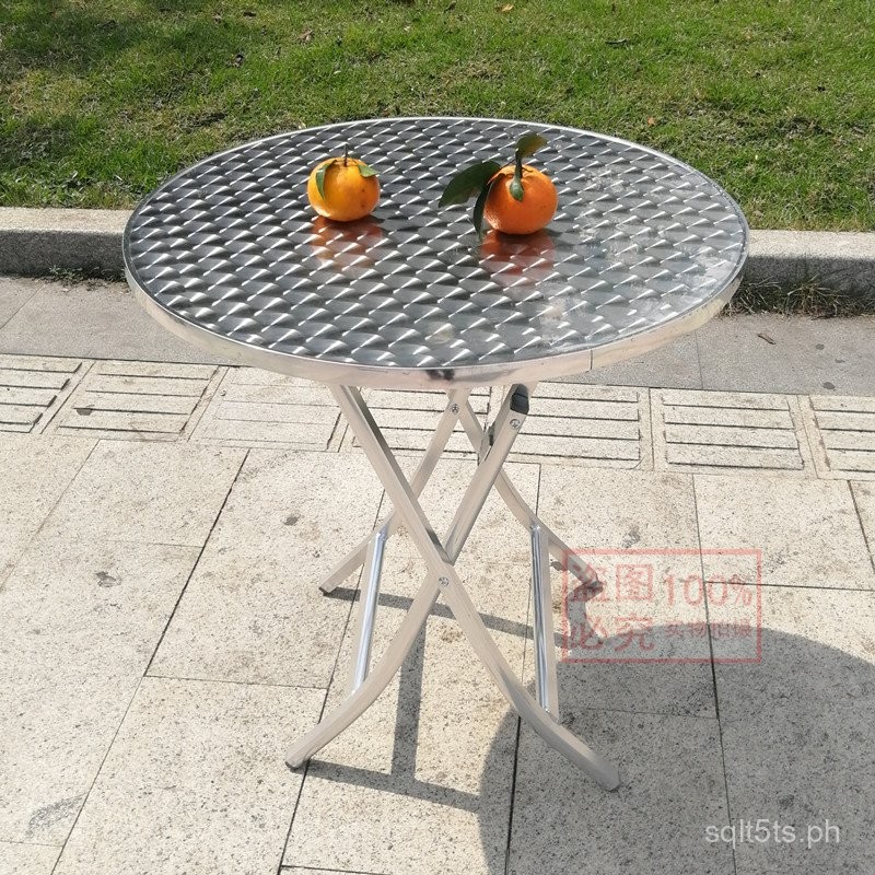 Anti-Rust Folding Round Table Small Dining Table Easy to Carry Aluminum ...
