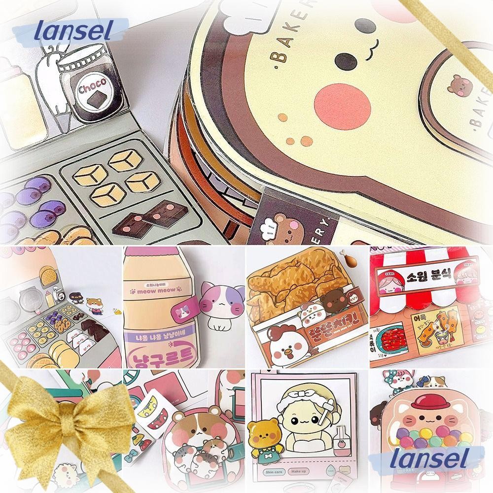 LANSEL Waffle Quiet Book, Paper Bread Cartoon Busy Book, Dress-up ...