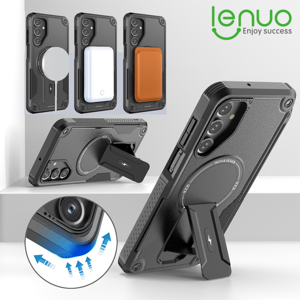 Lenuo Folding Stand Magnetic Circle Phone Case For Samsung Galaxy A56 A36 A16 A06 A55 A35 A15 ...