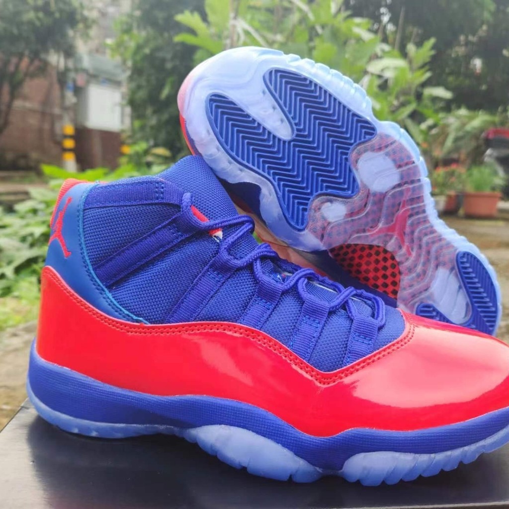 AJ11 High-Top Low Basketball Shoes North Carolina Blue White Black Red ...