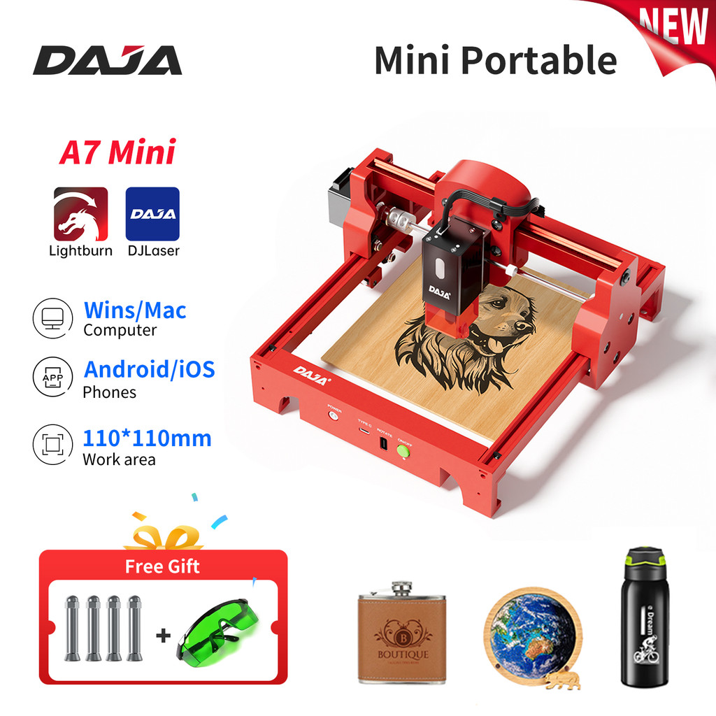 DAJA A7 MINI 5W Commercial Laser Engraving Machine for Wood, Plastic ...