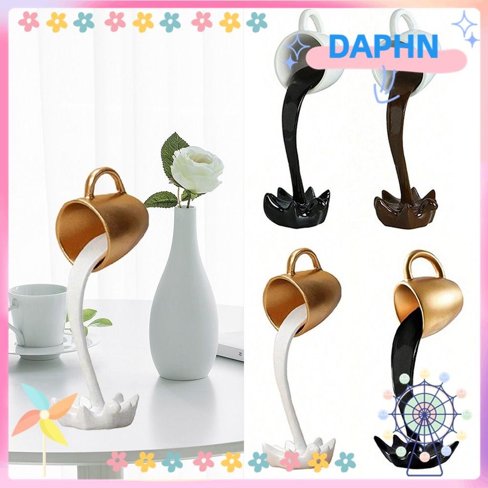 DAPHS Floating Coffee Cup, Resin Gold Color Pouring Liquid Coffee Mug ...