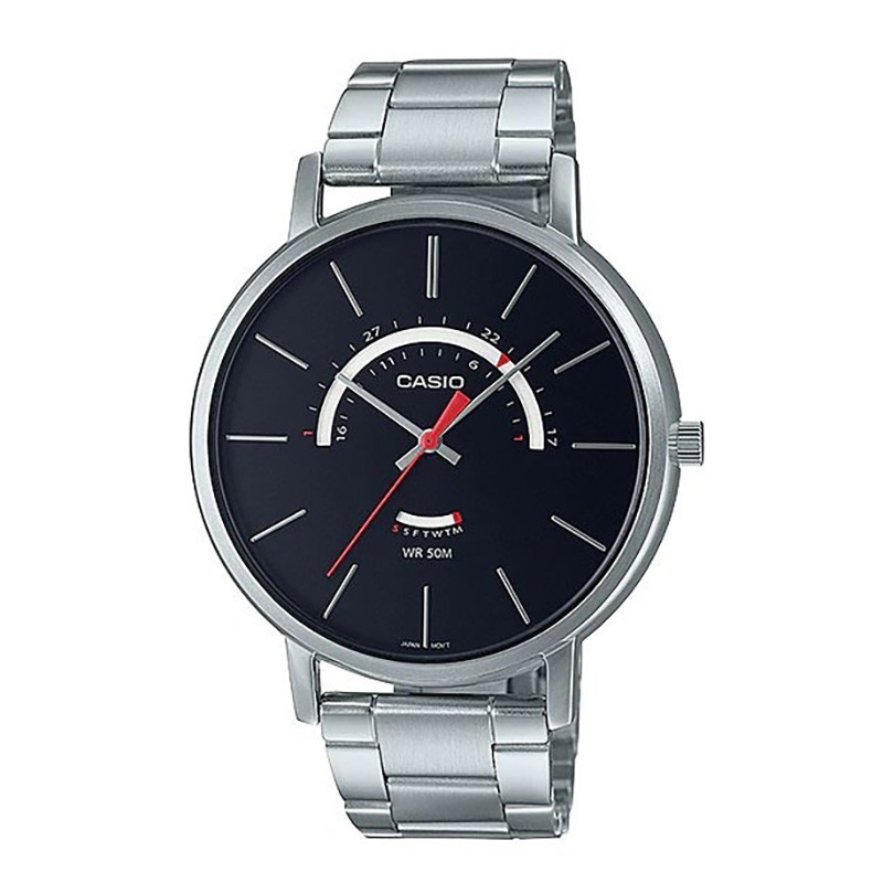 Casio (MTP-B105D-1AVDF) Silver Stainless Steel Strap 50 Meter Date ...