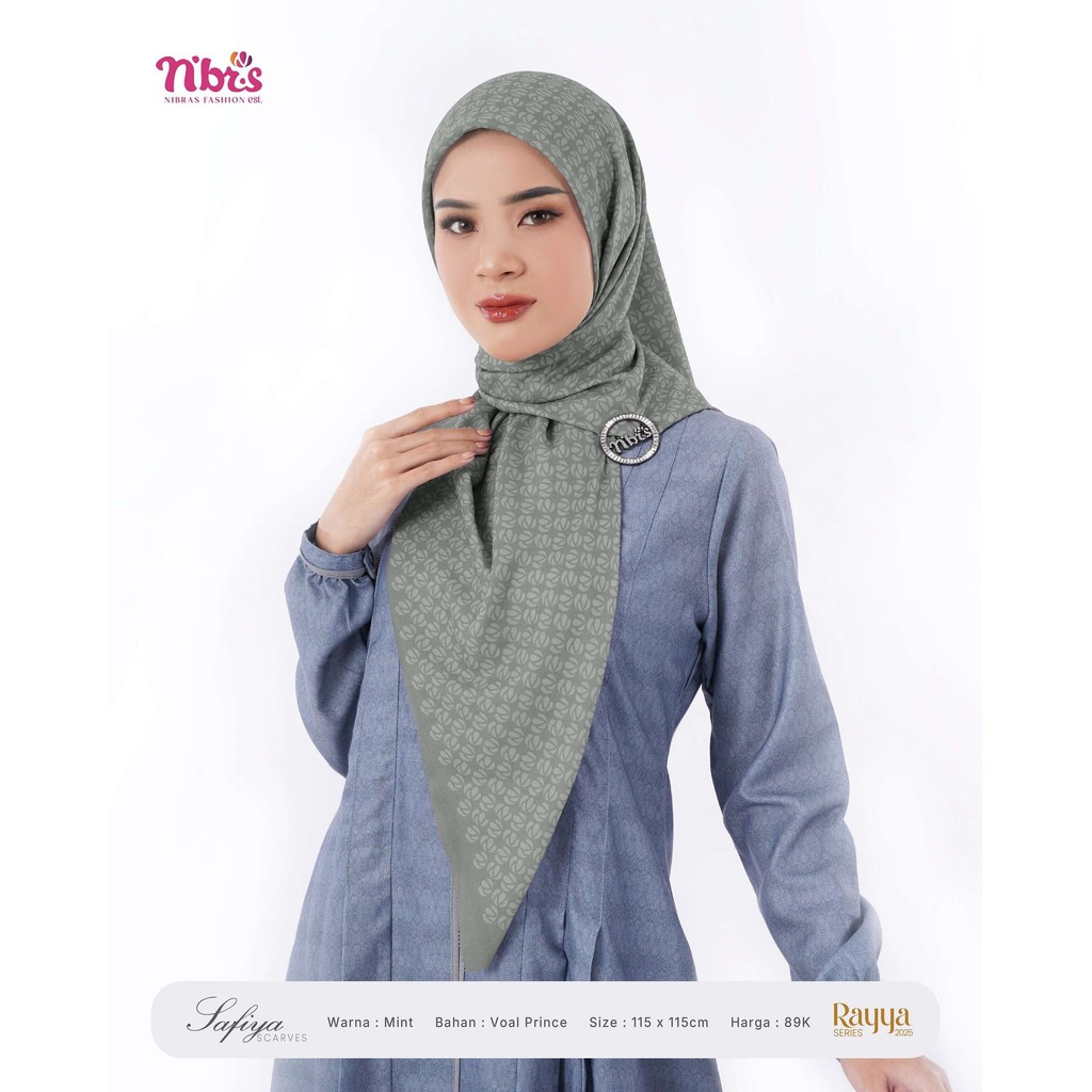 Scraf Voal Prince Simple Safiya Motif Square Hijab Scarves By Nibras ...