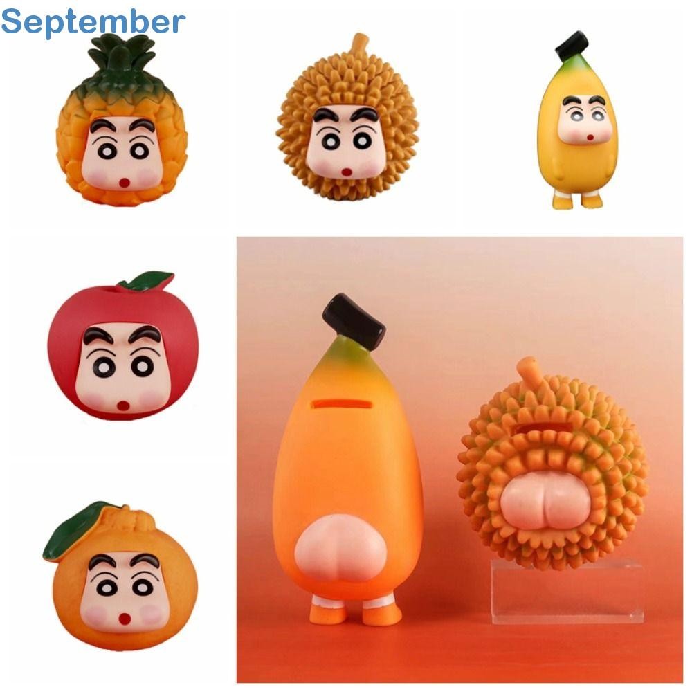 SEPTEMBERHL Fruit Crayon Shin-chan Piggy Bank, Durian Banana Crayon ...