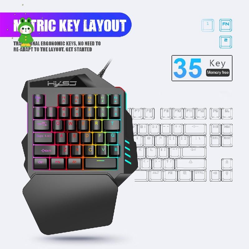 Gaming Keyboard, 35 Keys, One Hand Mechanical Gaming Keyboard with LED ...