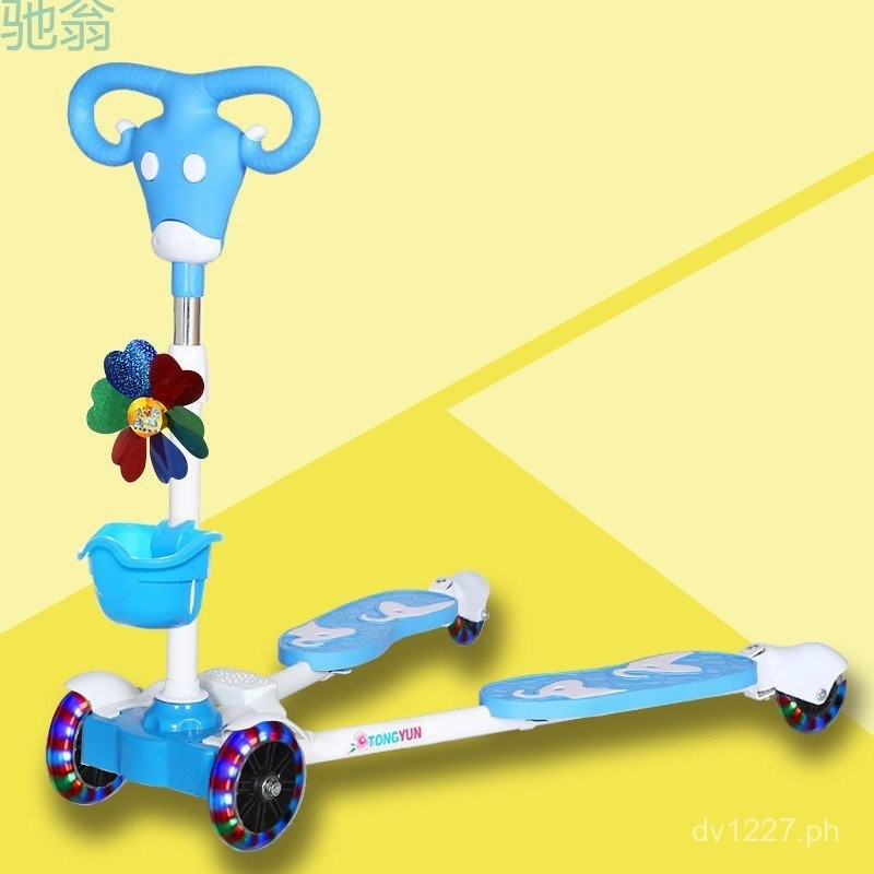 Two-Foot Scooter Scooter Frog-Style Children's Pedal Girl Flash Male ...