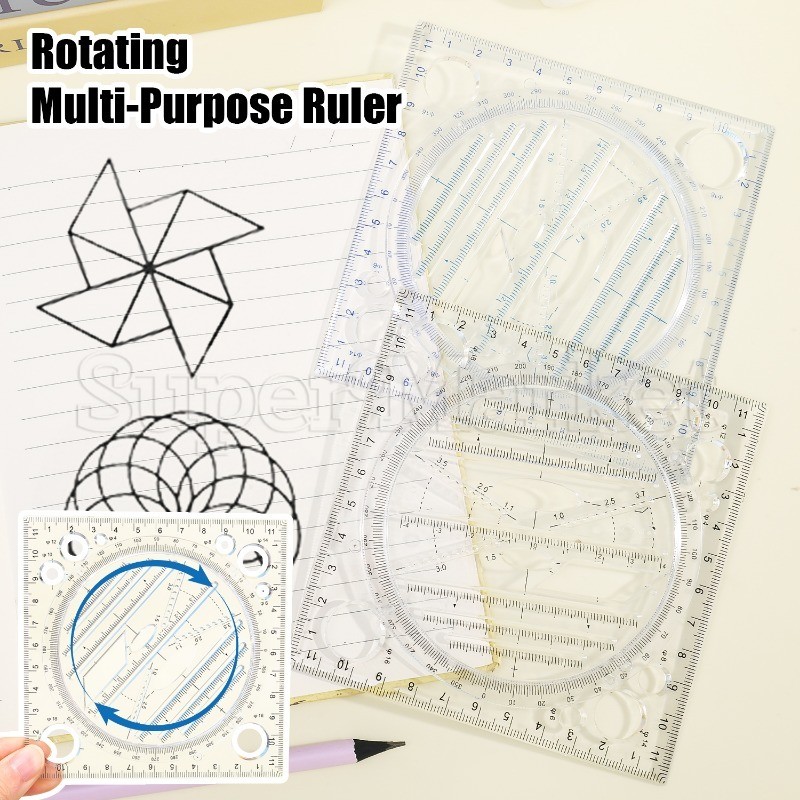 Multifunctional Geometric Ruler - Drawing Tools - Mathematics Measuring ...