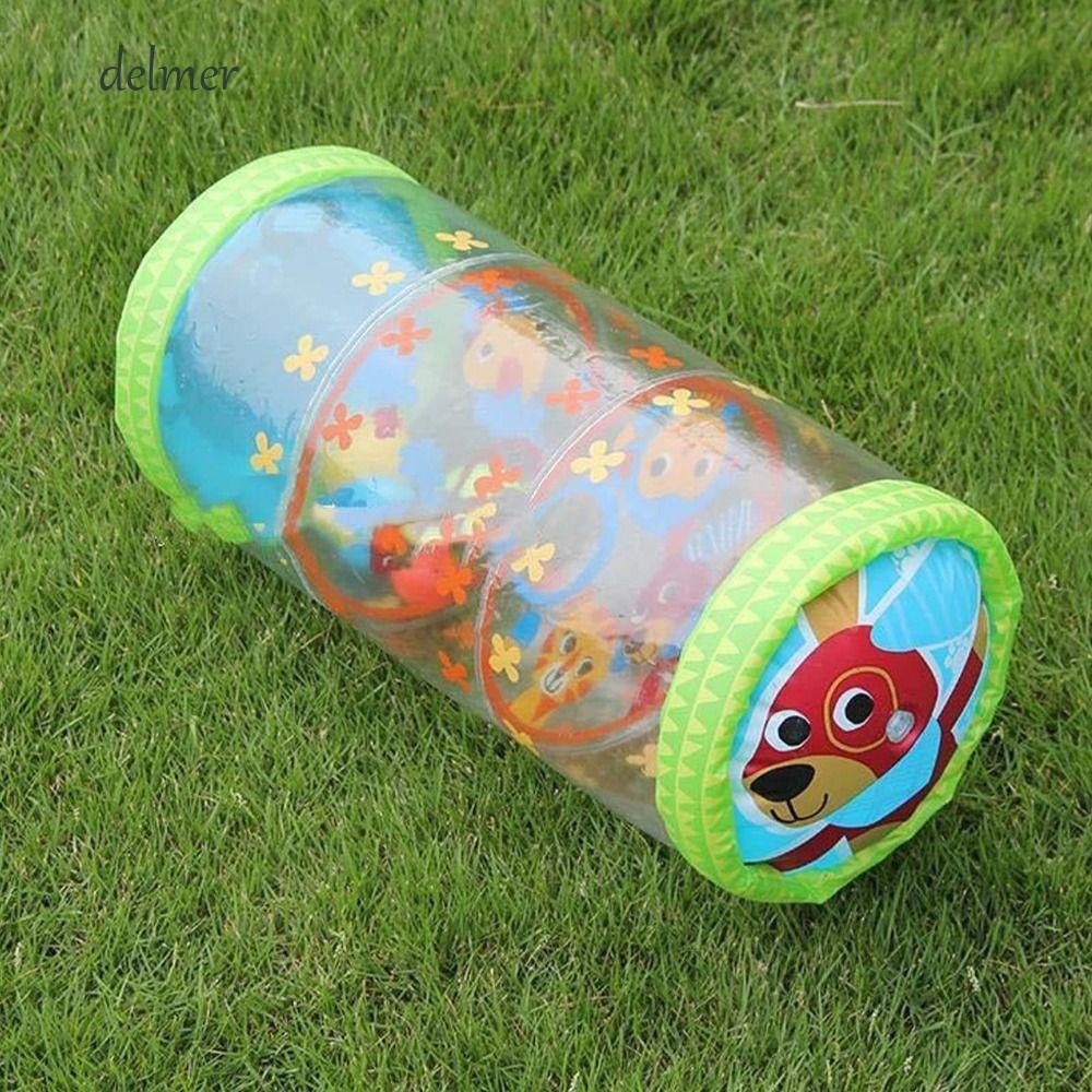 DELMER Inflatable Baby Crawling Roller Toy, PVC Green Infant Crawling ...