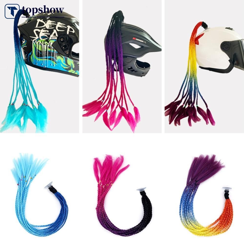 TOPSHOW 24" Helmet Braids Pigtails Motorcycle Helmet Braid Ponytail ...