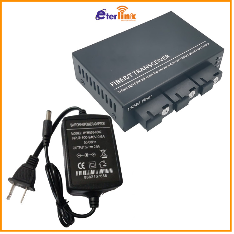 3F2E Fiber Switch 3 SC Port 2 RJ45/Ethernet Port 10/100M Fiber Media ...