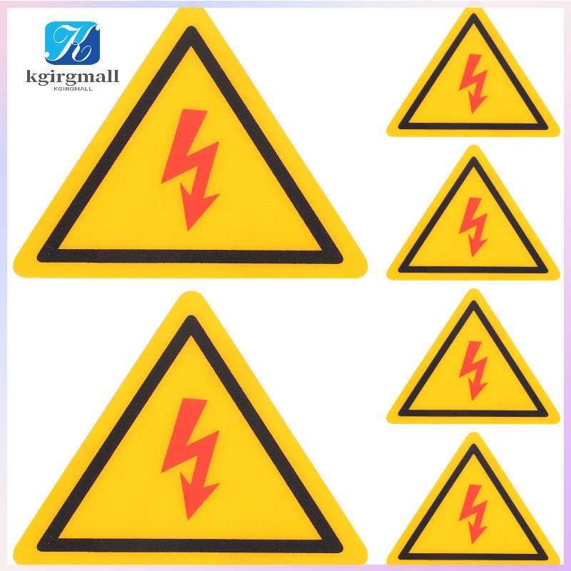 6 Pcs Stickers Electrical Hazard High Voltage Sign Panel Labels Warning ...