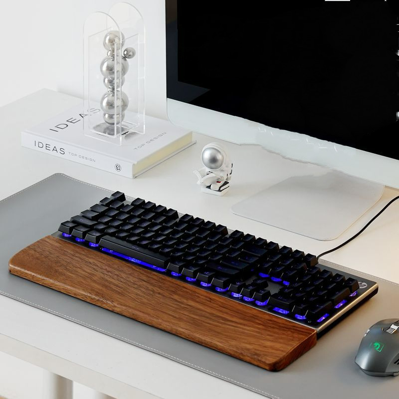Solid wood keyboard rest Wooden hand rest palm rest mouse pad wrist ...