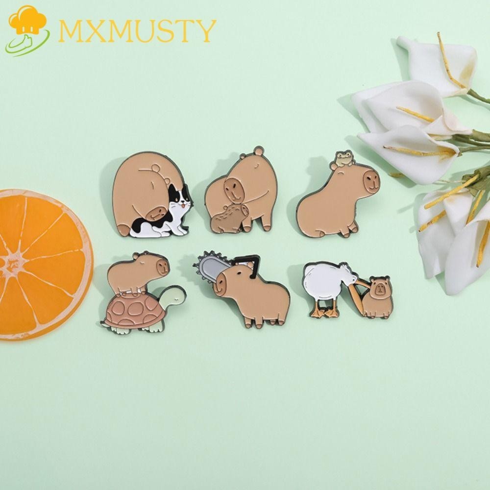 MXMUSTY Capybara Brooch, Cute Turtle Cartoon Enamel Pins, Exquisite Cat ...
