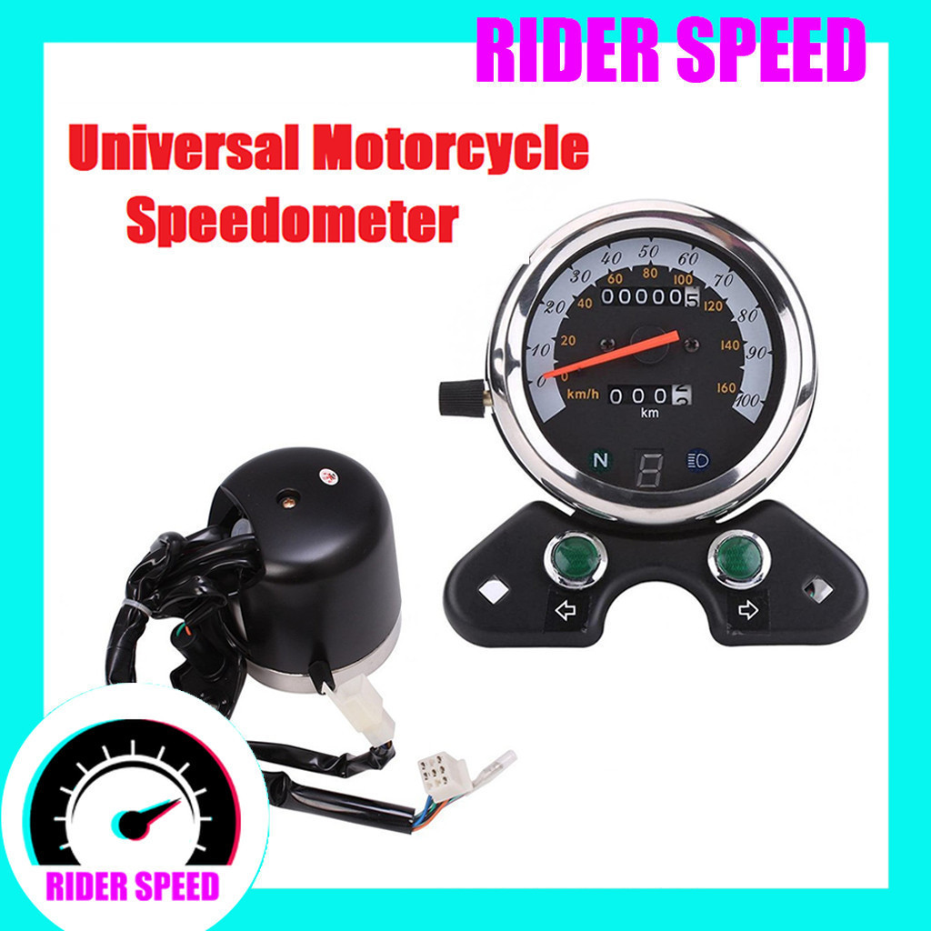 Universal Motorcycle Speedometer Odometer With LED Indication Ge [RIDER ...