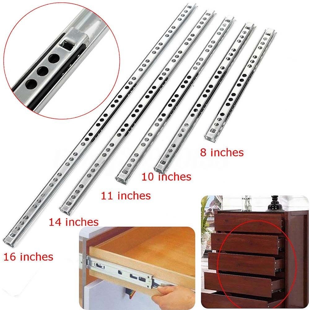 ♀﹍Drawer Steel Ball Slide Heavy Duty 10-15kg Fully Extension Micro Ball ...