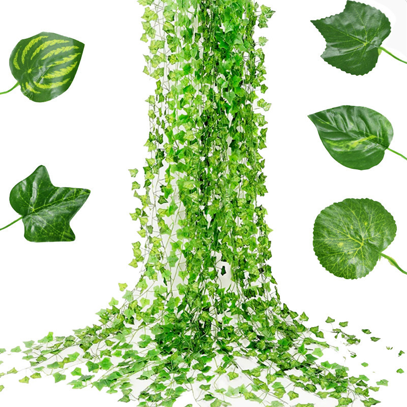 Plastic Artificial Plant Leaves Strings / DIY Wedding Wall Decor / Fake ...