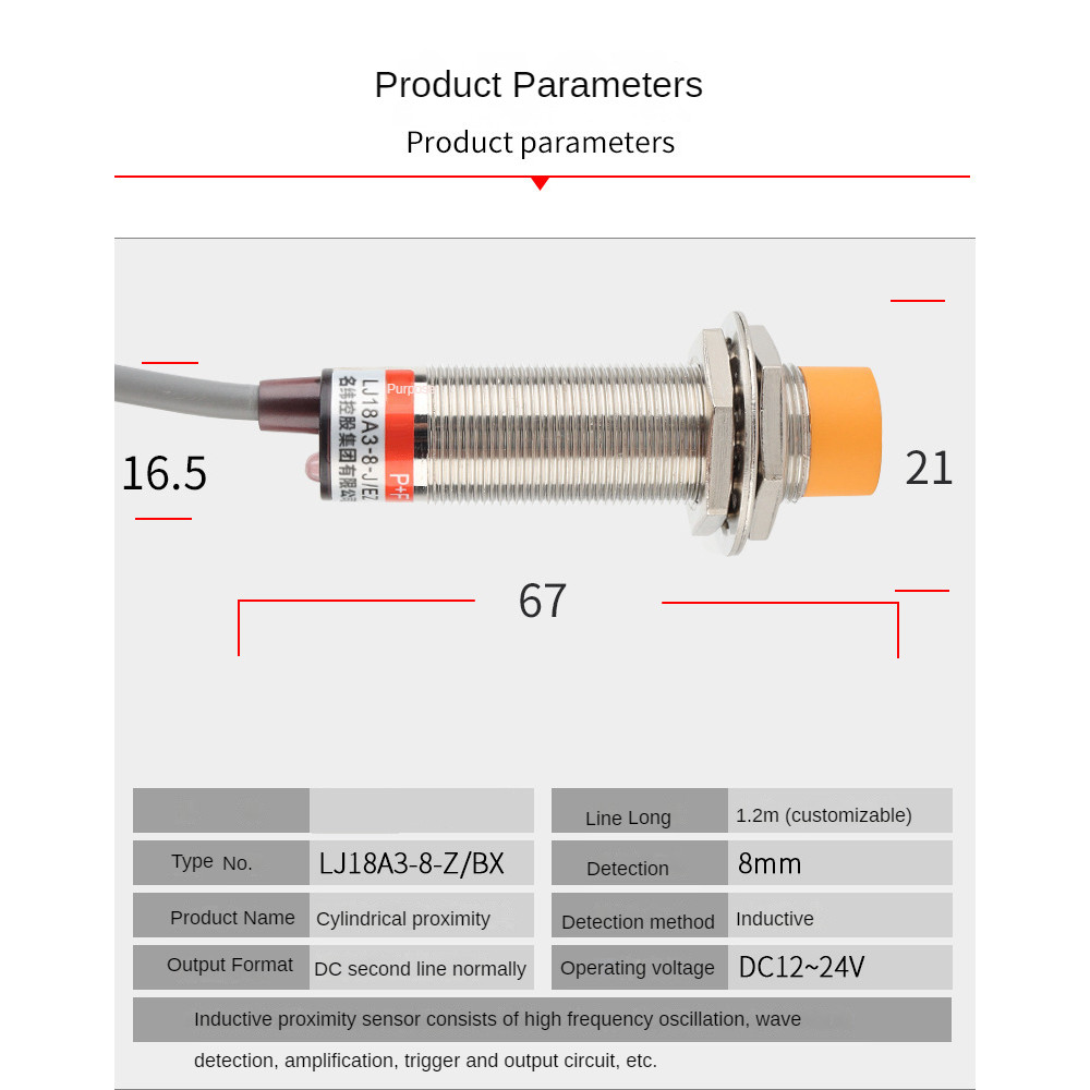Metal Sensor Sensor Counting Distance 8MM Inductive Proximity Switch ...