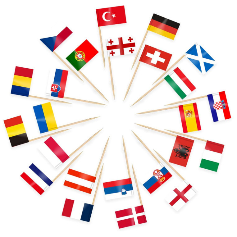 (100Pcs/Set)Europe Countries Flag Decoration Cake Baking Flag Food ...