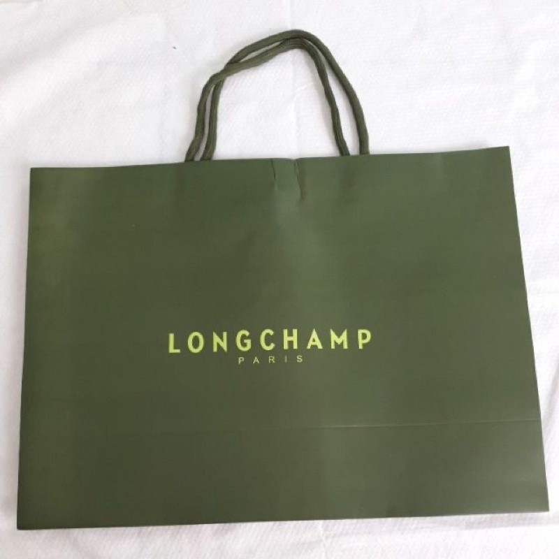 Longchamp Green Paper Bag Gift Paper Bag Tote | Shopee Philippines