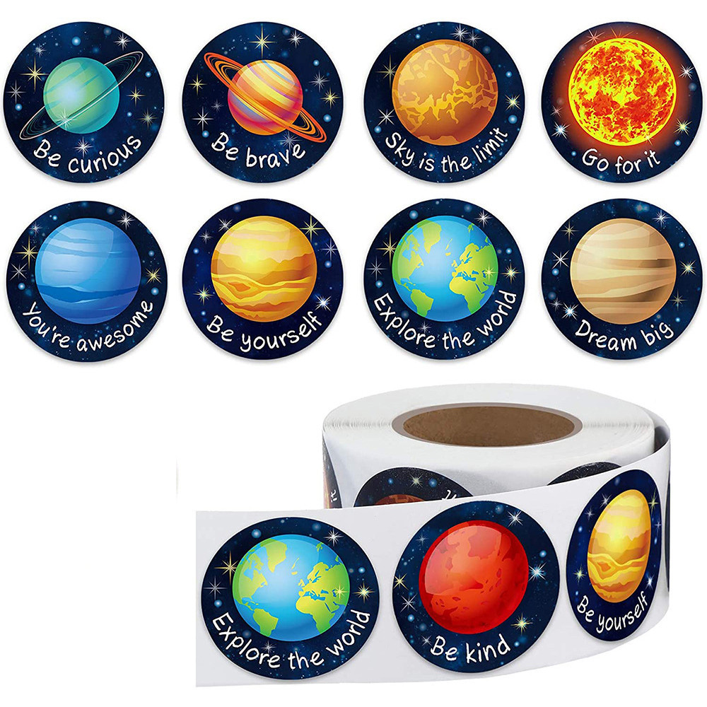 Solar System Planet Paper Sticker Outer Space Astronaut Birthday Party ...