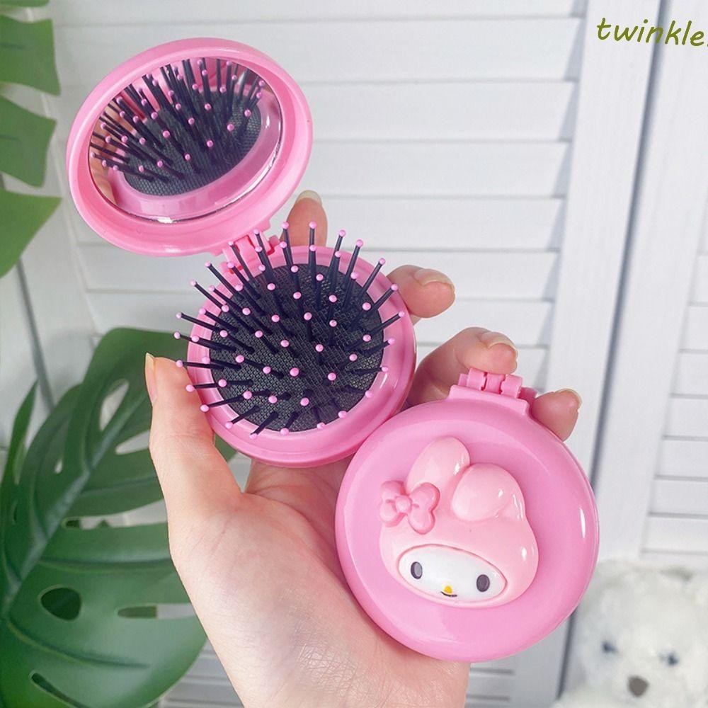 TWINKLE1 Makeup Mirror, Kawaii Folding Massage Comb, Carry-On Portable ...