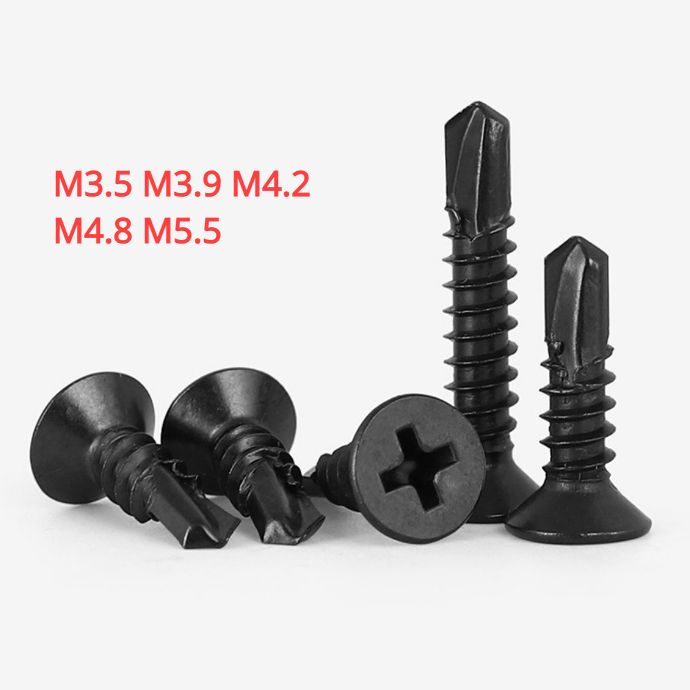 [YMH-Y] Hardiflex Screw/Flat Head Self Drilling Screw/ Black Screw Gypsum Screw for metal M3.5 ...