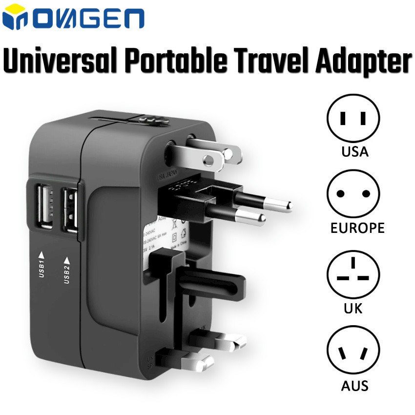 INOVAGEN All In One Universal Travel Adapter Plug with USB and Type-C ...